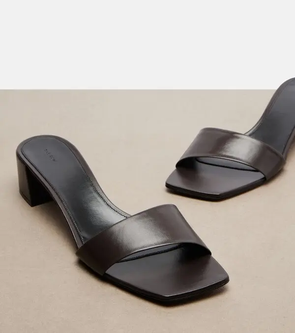 THE ROW Leather Mules - Brown