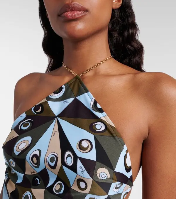Emilio Pucci Occhi Cutout Halterneck Swimsuit
