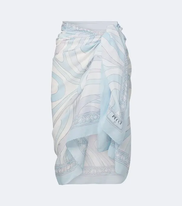 Emilio Pucci Orchidee Cotton Beach Cover-up - Blue