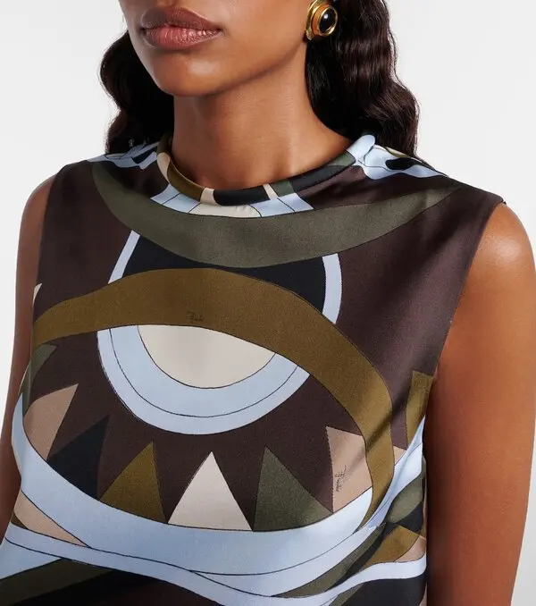 Emilio Pucci Vivara Silk Twill Minidress
