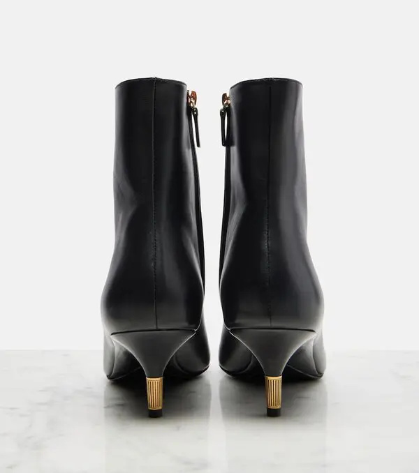 Khaite Bella Leather Ankle Boots - Black