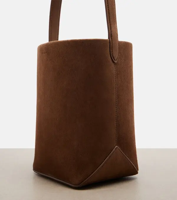 THE ROW Park Edge N/s Suede Bucket Bag - Brown