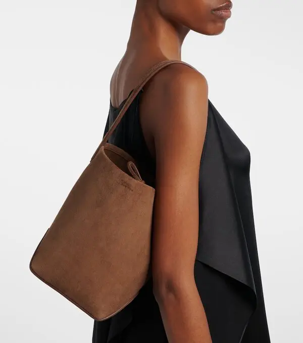 THE ROW Park Edge N/s Suede Bucket Bag - Brown