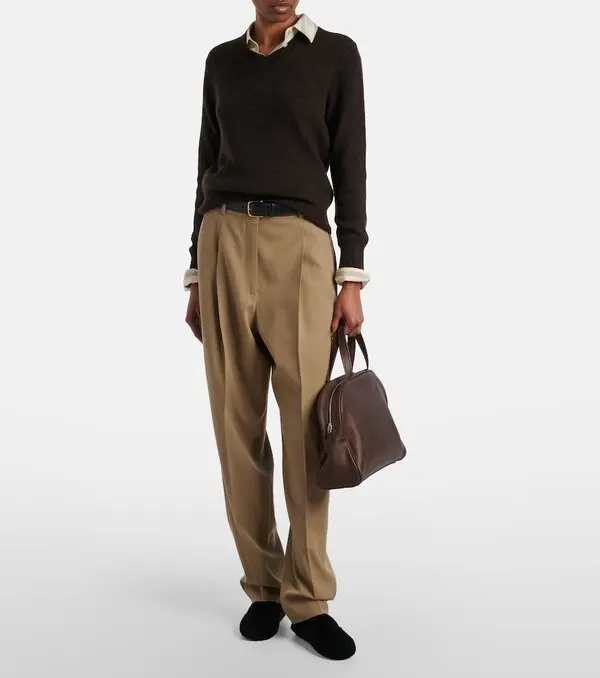 THE ROW Bindle Small Leather Tote Bag - Brown