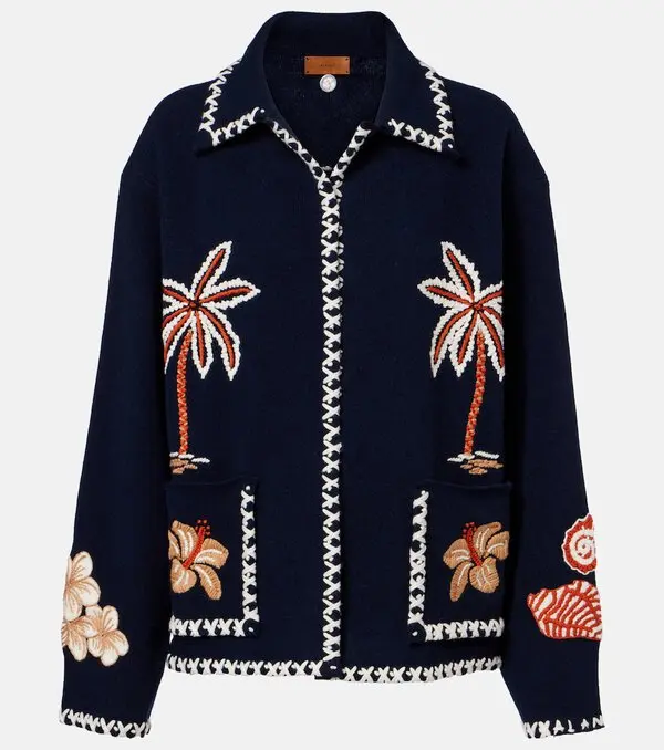 Alanui Virgin Wool Embroidered Jacket - Blue
