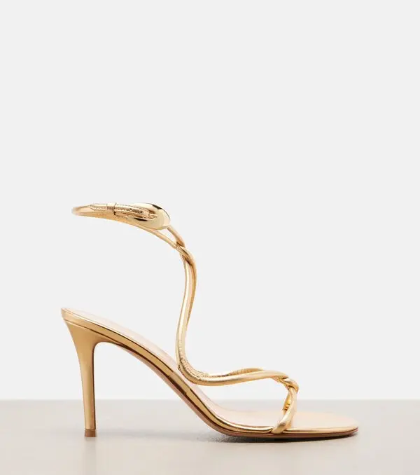 GIANVITO ROSSI Metallic Leather Sandals