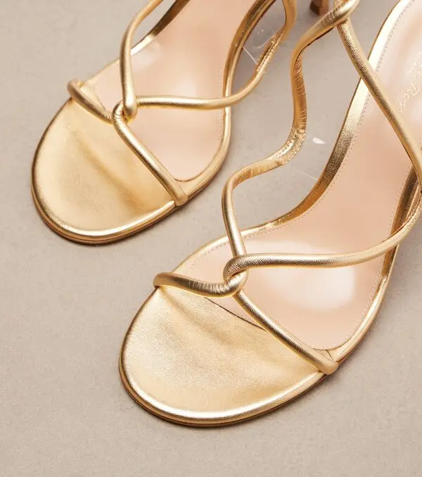 GIANVITO ROSSI Metallic Leather Sandals