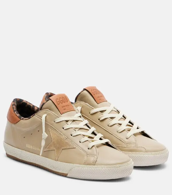 GOLDEN GOOSE Super-star Leather Sneakers - Beige