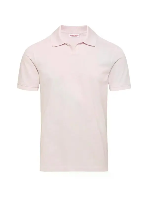 Orlebar Brown Bruno Pique Colourblock Polo Shirt - Pink