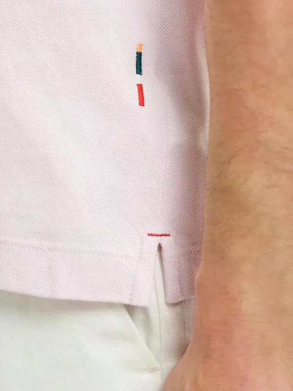 Orlebar Brown Bruno Pique Colourblock Polo Shirt - Pink