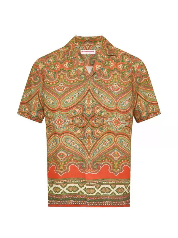 Orlebar Brown Maitan Paisley-print Shirt - Orange
