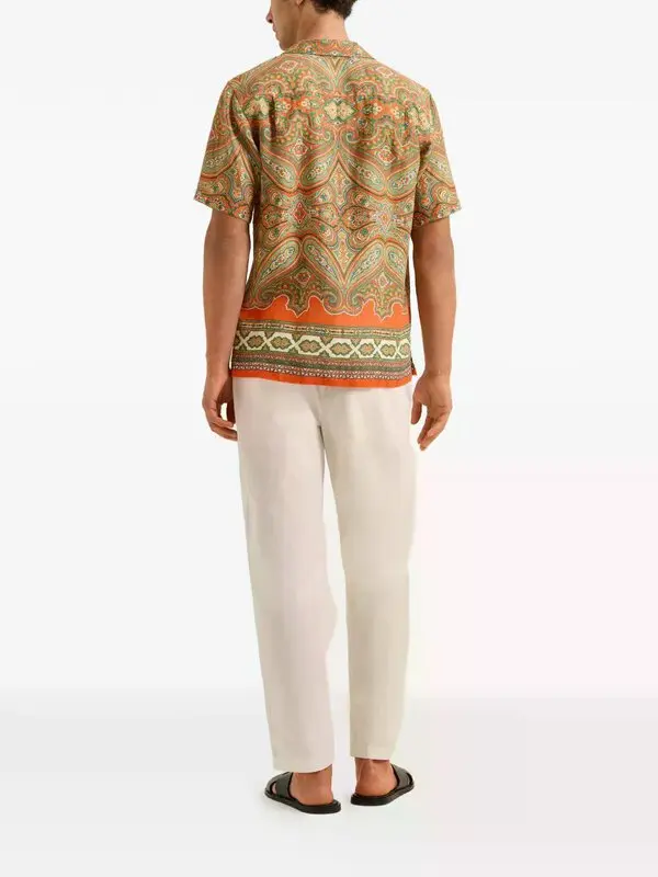 Orlebar Brown Maitan Paisley-print Shirt - Orange