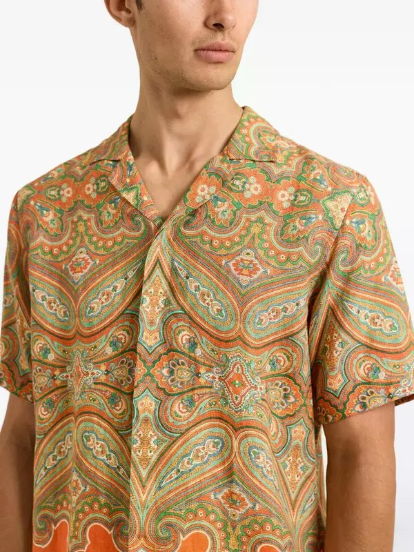 Orlebar Brown Maitan Paisley-print Shirt - Orange