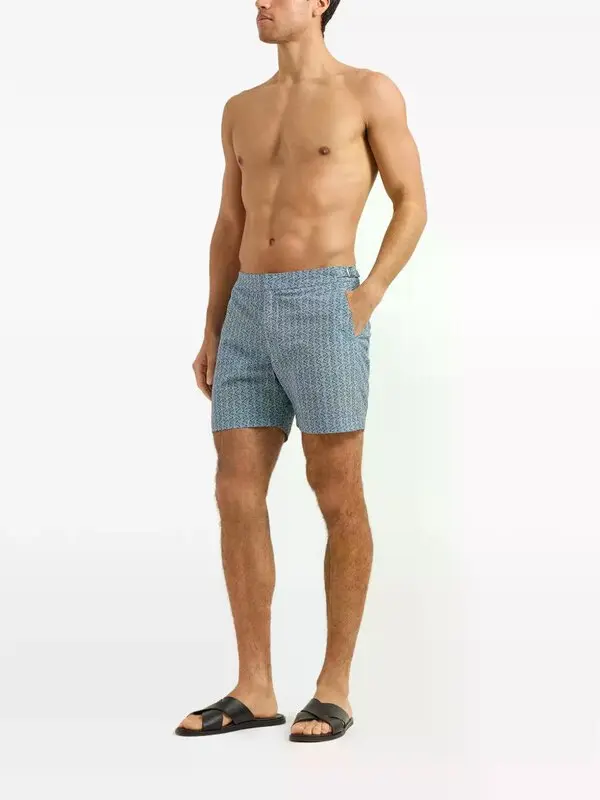 Orlebar Brown Bulldog Patterned Swim Shorts - Blue