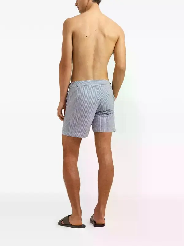 Orlebar Brown Bulldog Seersucker Stripe Beachwear - Blue