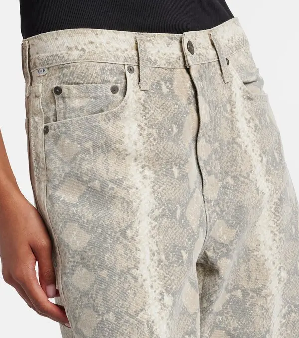Citizens Of Humanity Miro Snake-print Barrel-leg Jeans