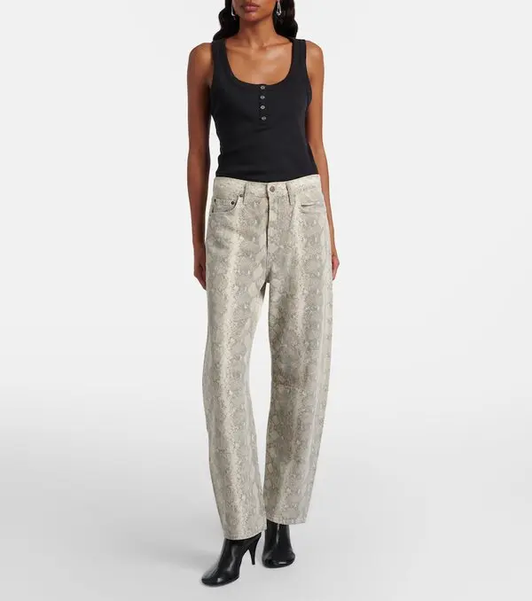 Citizens Of Humanity Miro Snake-print Barrel-leg Jeans
