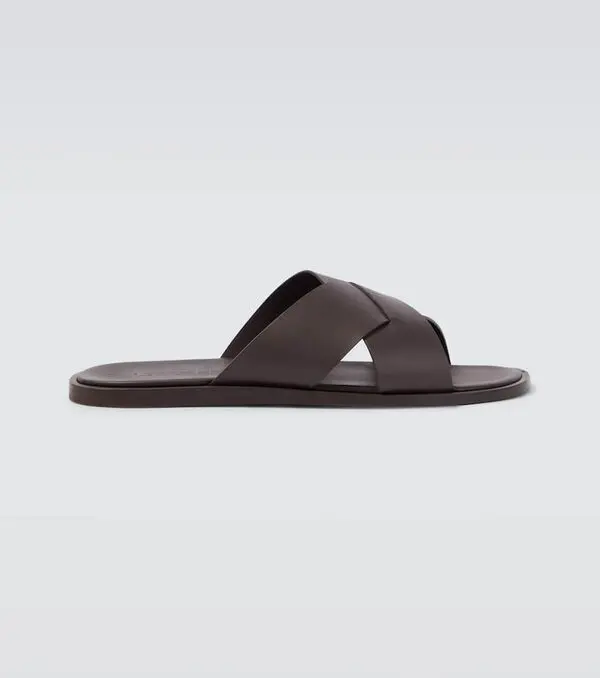 Orlebar Brown Muro Leather Sandals - Brown