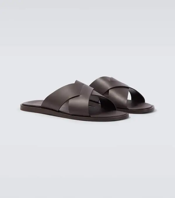Orlebar Brown Muro Leather Sandals - Brown