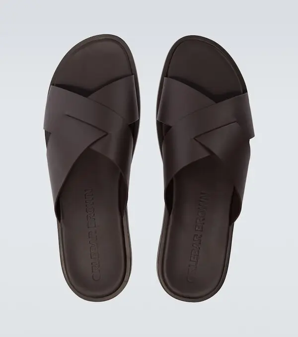 Orlebar Brown Muro Leather Sandals - Brown