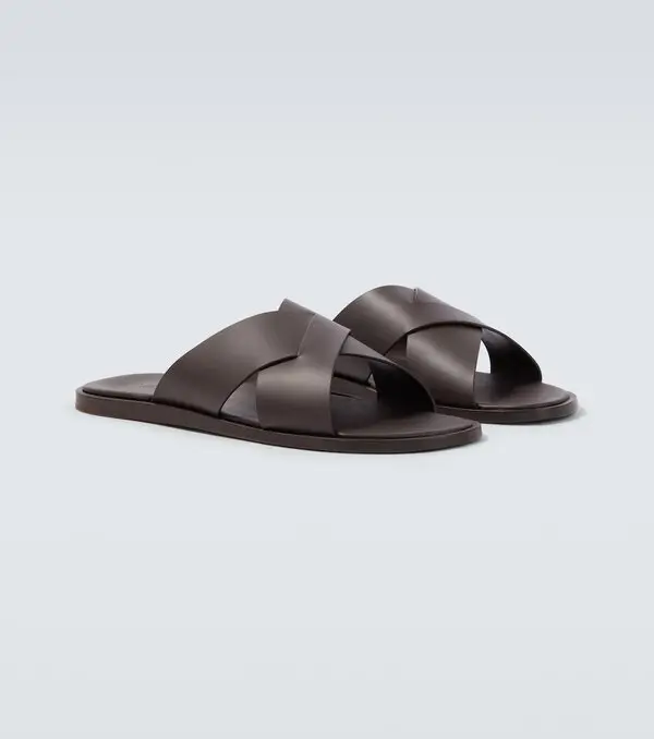 Orlebar Brown Muro Leather Sandals - Brown