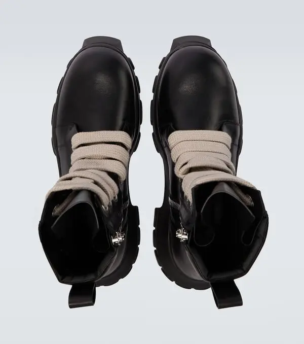 Rick Owens Jumbolace Army Leather Combat Boots