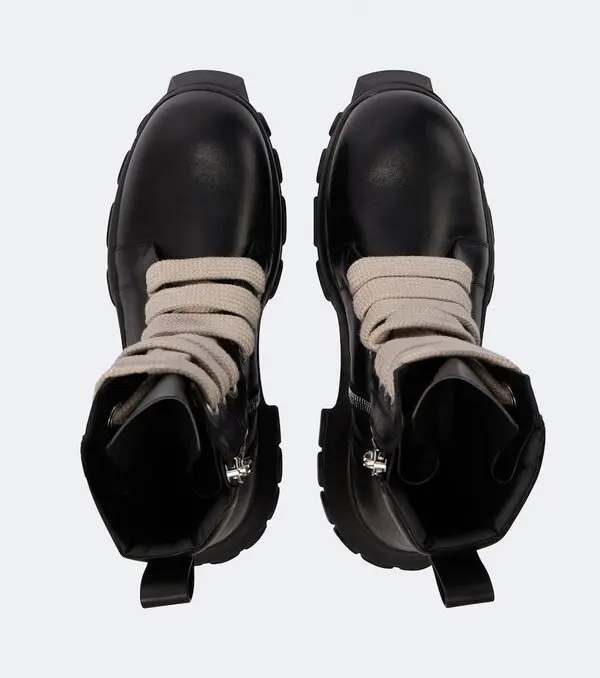 Rick Owens Jumbolace Army Leather Combat Boots