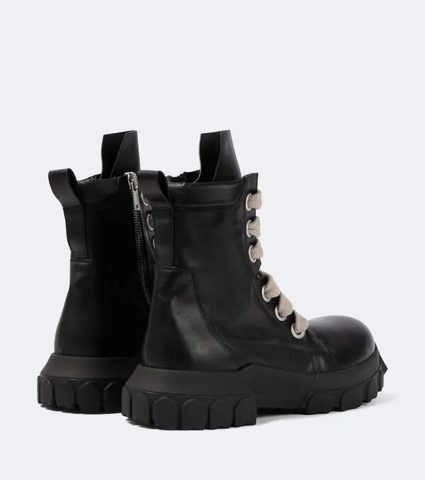 Rick Owens Jumbolace Army Leather Combat Boots