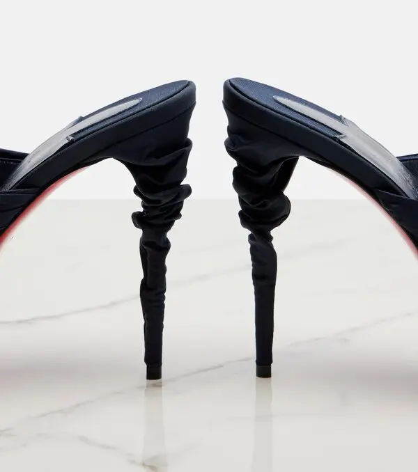CHRISTIAN LOUBOUTIN Affabula Taffeta Mules - Blue