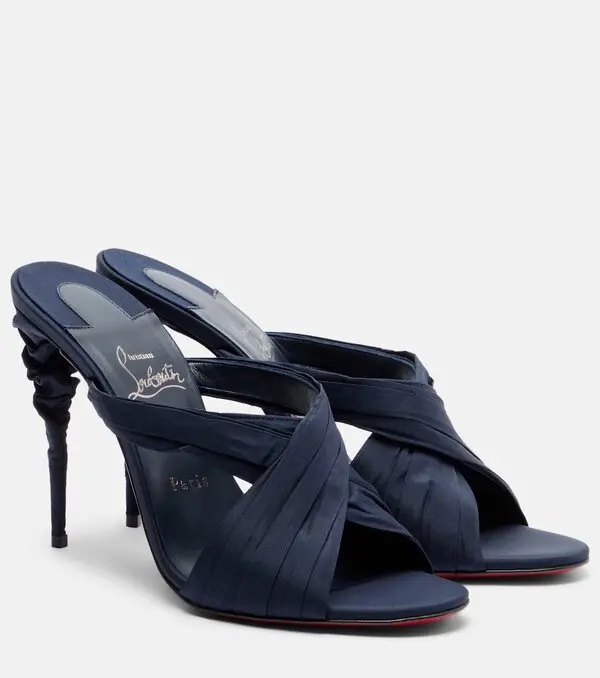 CHRISTIAN LOUBOUTIN Affabula Taffeta Mules - Blue