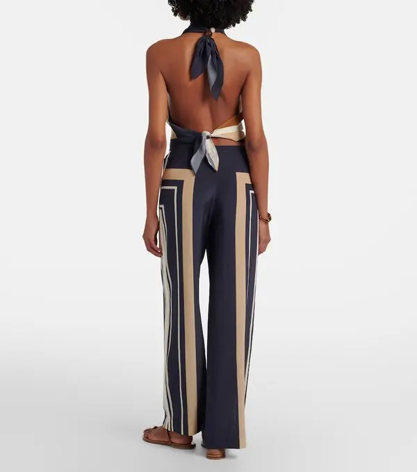 SIR. Pietra Printed Silk Wide-leg Pants - Multicoloured