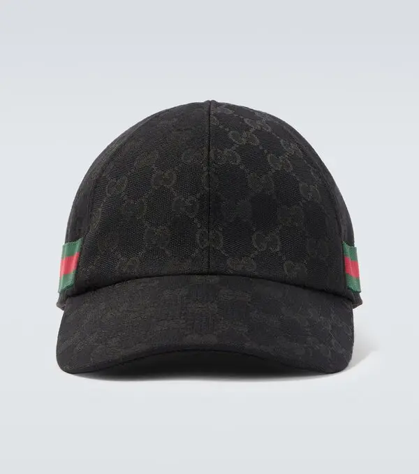 Gucci Gg Canvas Web Stripe Baseball Cap - Black