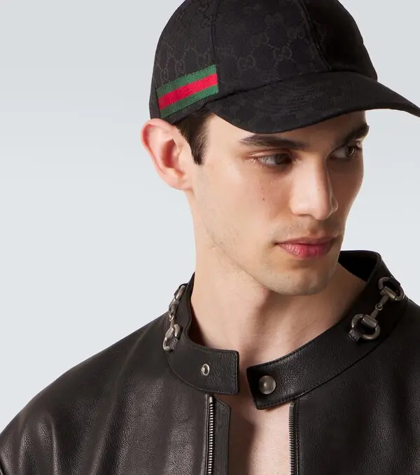 Gucci Gg Canvas Web Stripe Baseball Cap - Black