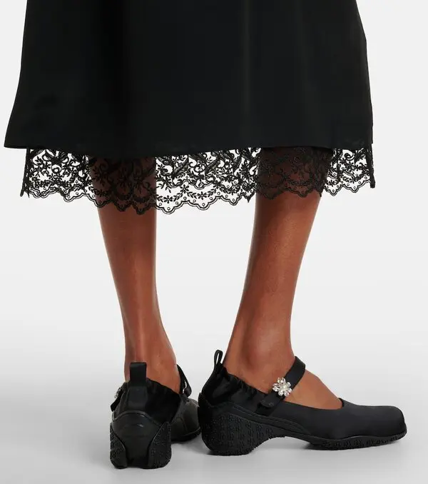 Simone Rocha Ballet Runner Embellished Ballet Flats - Black