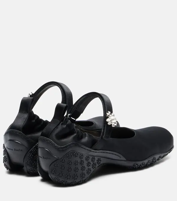 Simone Rocha Ballet Runner Embellished Ballet Flats - Black