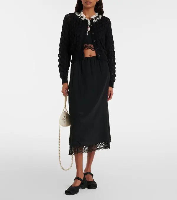 Simone Rocha Ballet Runner Embellished Ballet Flats - Black