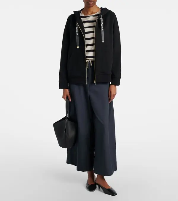 Max Mara Gufo Cotton Poplin Wide-leg Pants - Blue