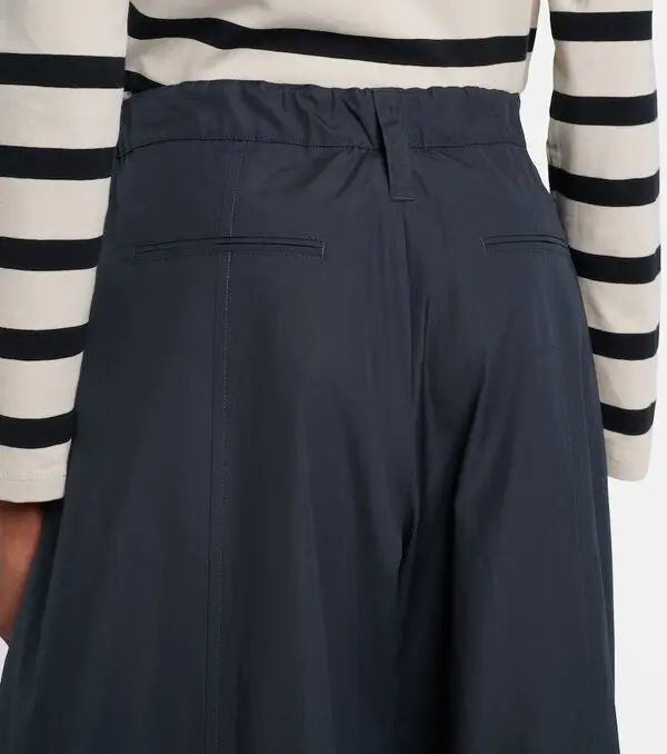 Max Mara Gufo Cotton Poplin Wide-leg Pants - Blue