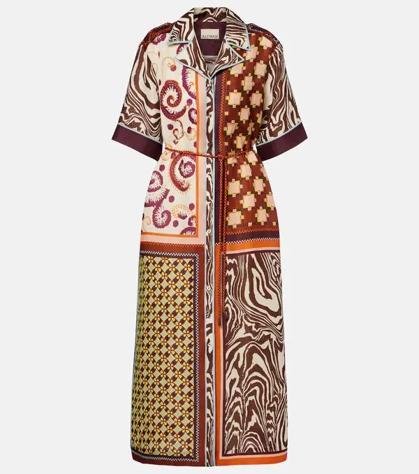 ALEMAIS Alémais Wilson Printed Linen And Silk Shirt Dress - Multicoloured