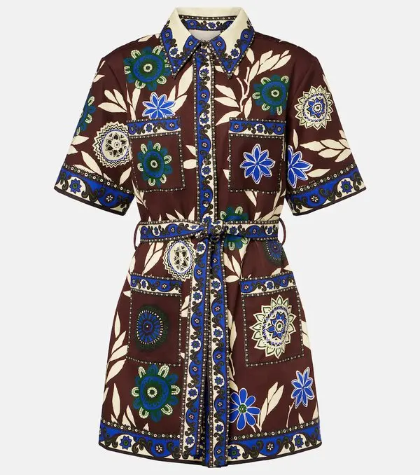ALEMAIS Alémais Jasper Printed Shirt Dress - Brown