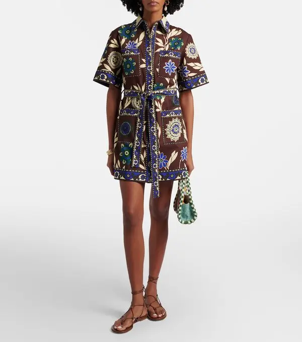 ALEMAIS Alémais Jasper Printed Shirt Dress - Brown
