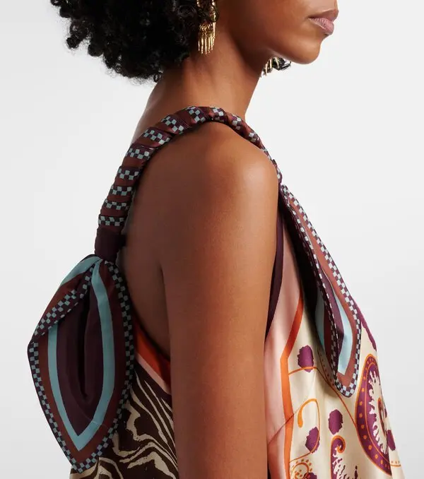 ALEMAIS Printed Silk Twill Top