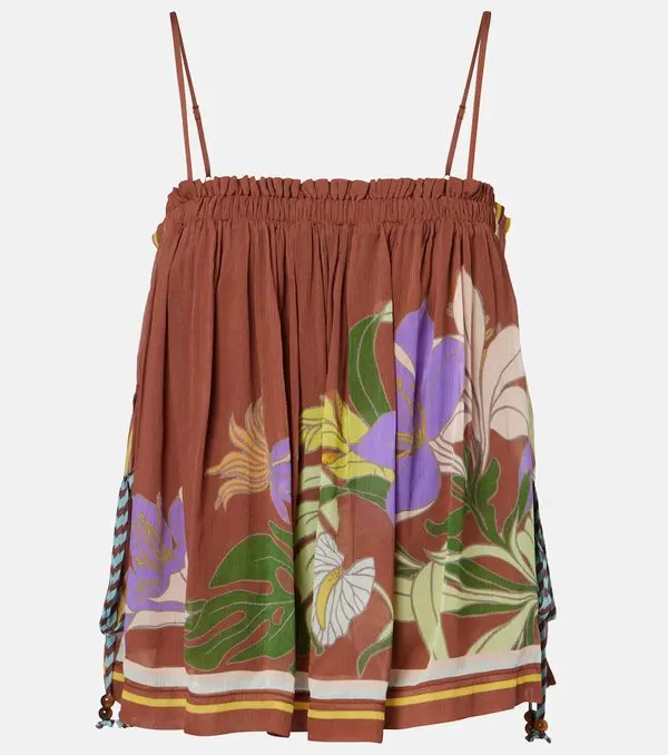 ALEMAIS Alfie Floral Sleeveless Top - Brown