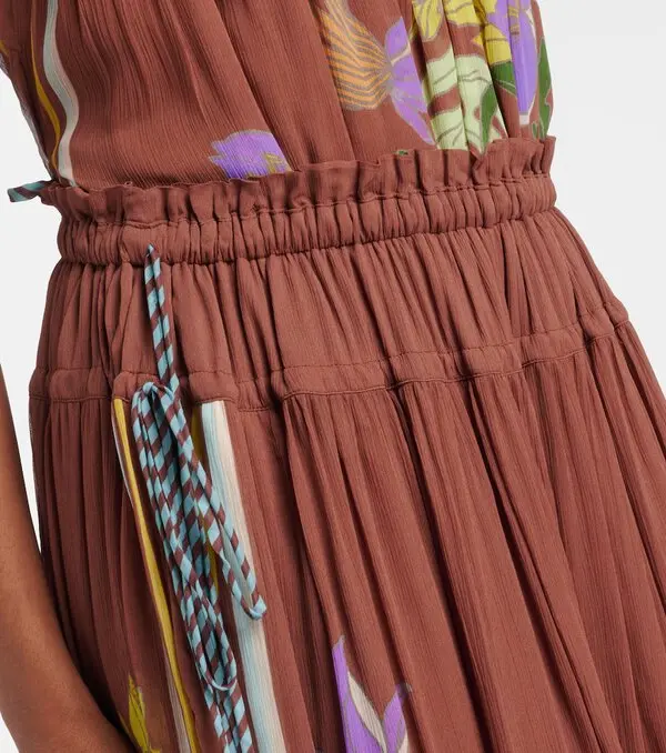 ALEMAIS Alfie Floral Wide-leg Pants - Brown