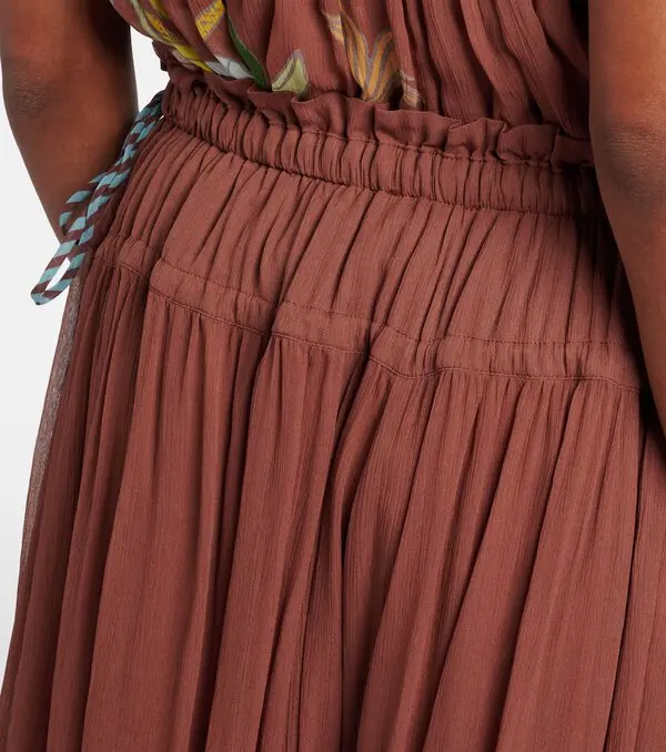 ALEMAIS Alfie Floral Wide-leg Pants - Brown