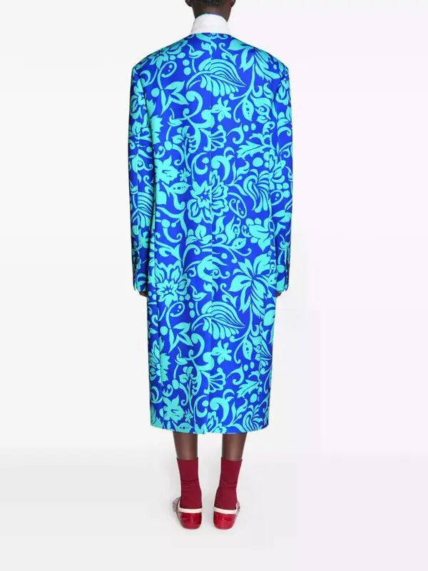 Dries Van Noten Floral Print Double-breasted Coat