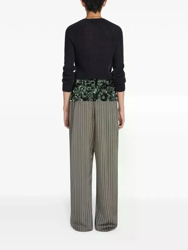Dries Van Noten Sequin-embellished Striped Trousers