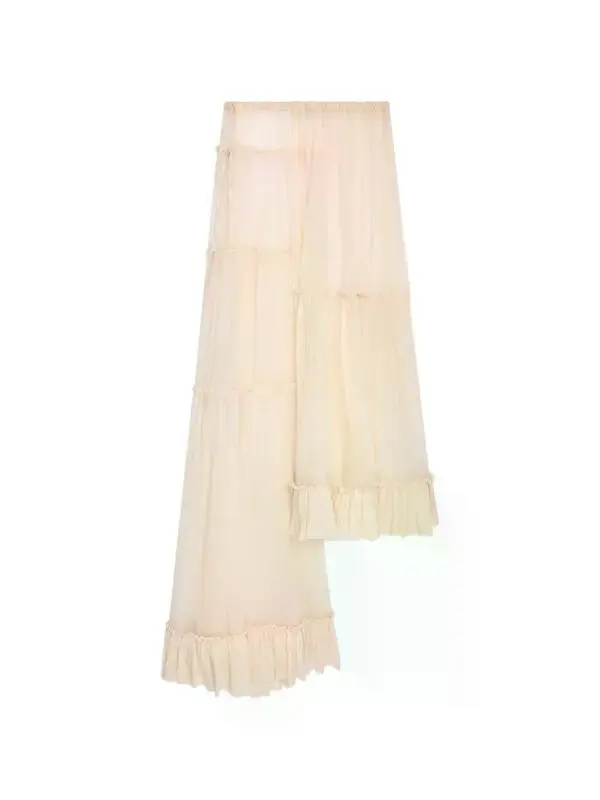 Dries Van Noten Tiered Ruffled Maxi Skirt - Neutrals