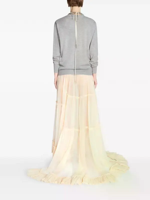 Dries Van Noten Embellished V-neck Sweater - Grey