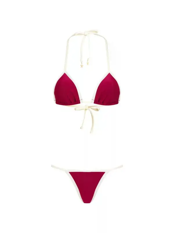 AMIR SLAMA Tie-fastening Bikini Set - Red